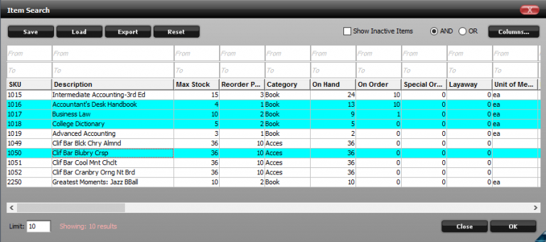 Advanced Search POS System Help - POSIM Point of Sale Software