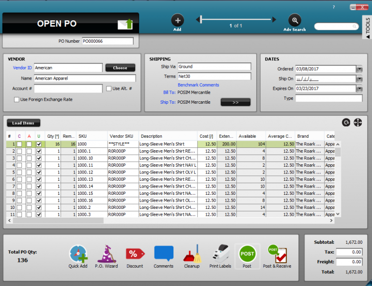 Importing Items into Transfers, Purchase Orders, and Invoices - POSIM ...